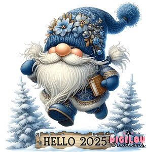 Watercolor Winter Gnome New Year Clipart 10 High-quality 300 DPI Jpegs ...