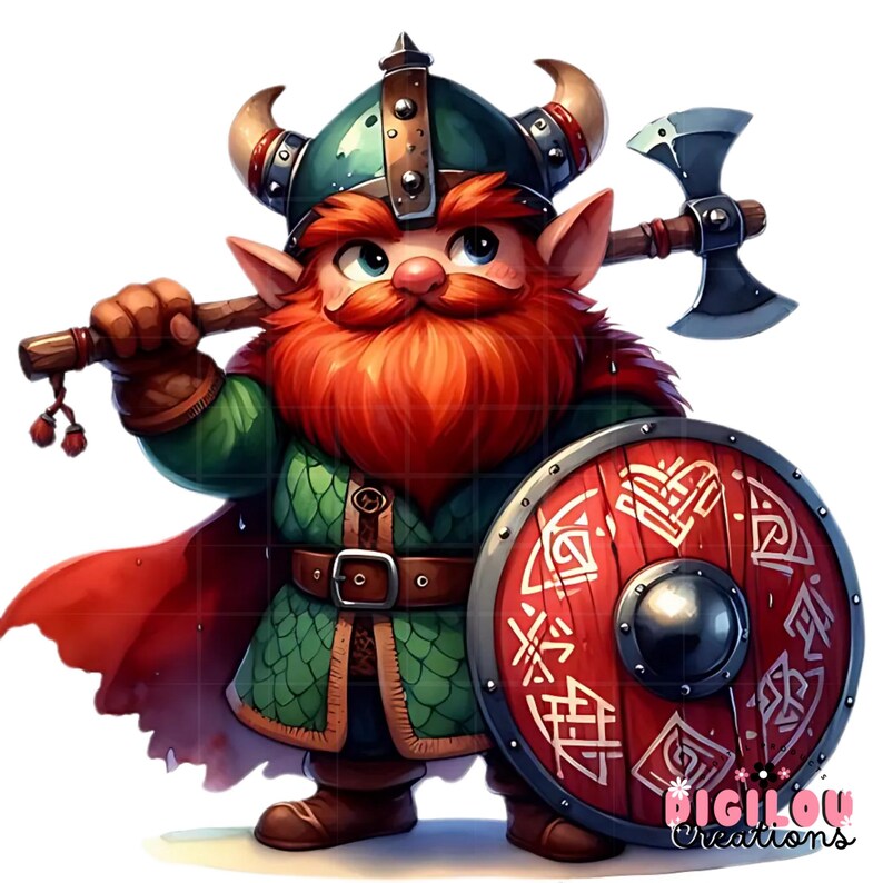 Viking Gnome Clipart | 10 High-quality 300 DPI Jpegs | Mythology ...