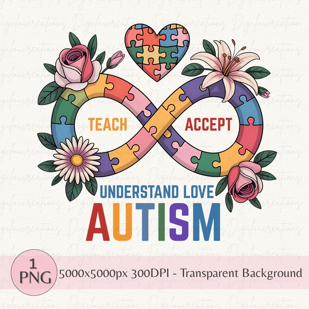 Autism Infinity Heart PNG – Teach Accept Understand Love Design ...