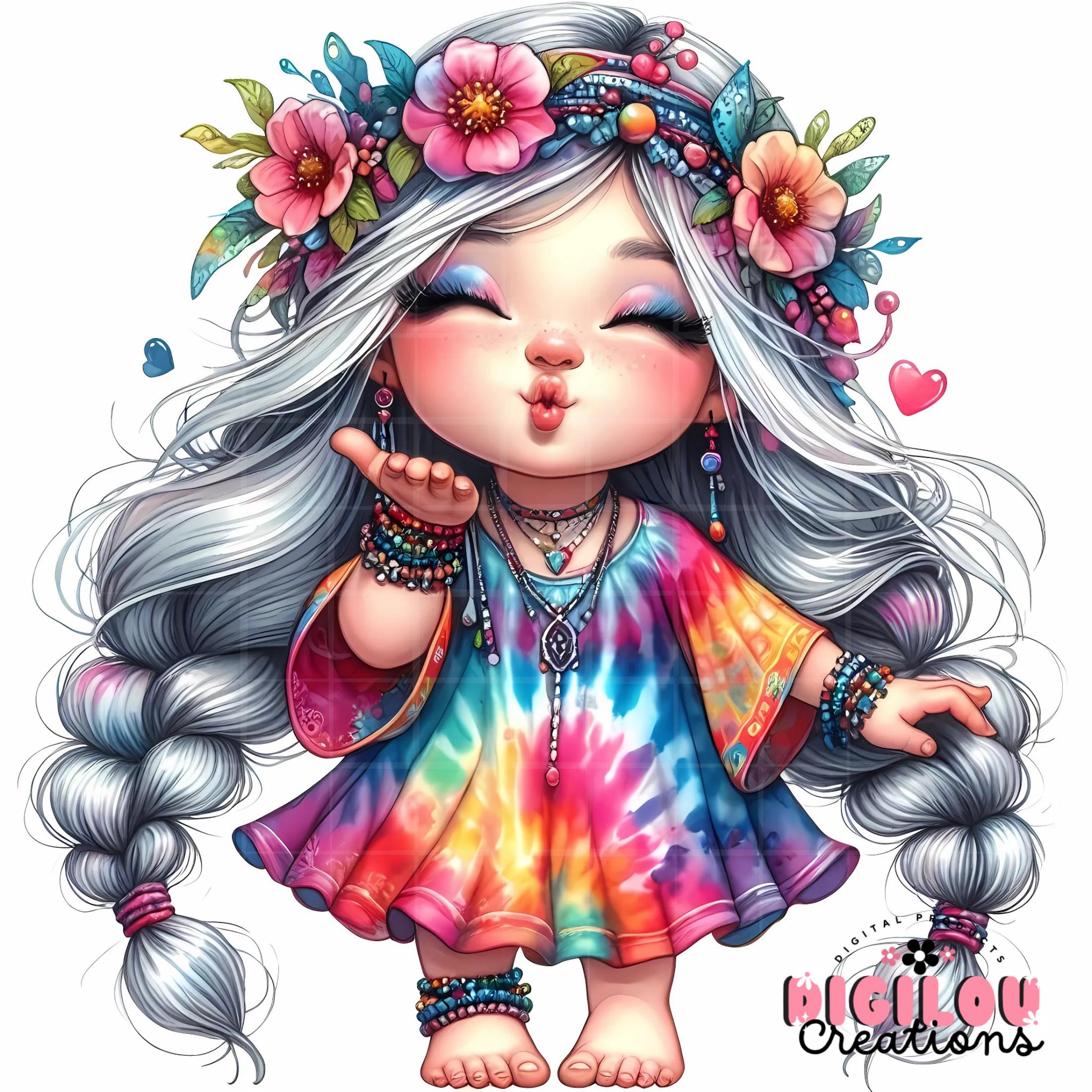 Groovy Hippie Gnome Clipart, Groovy Decor, 10 High-res Jpegs ...