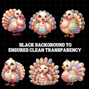 Retro Pastel Bohemian Turkey Clipart Set | 6 High-resolution Pngs ...