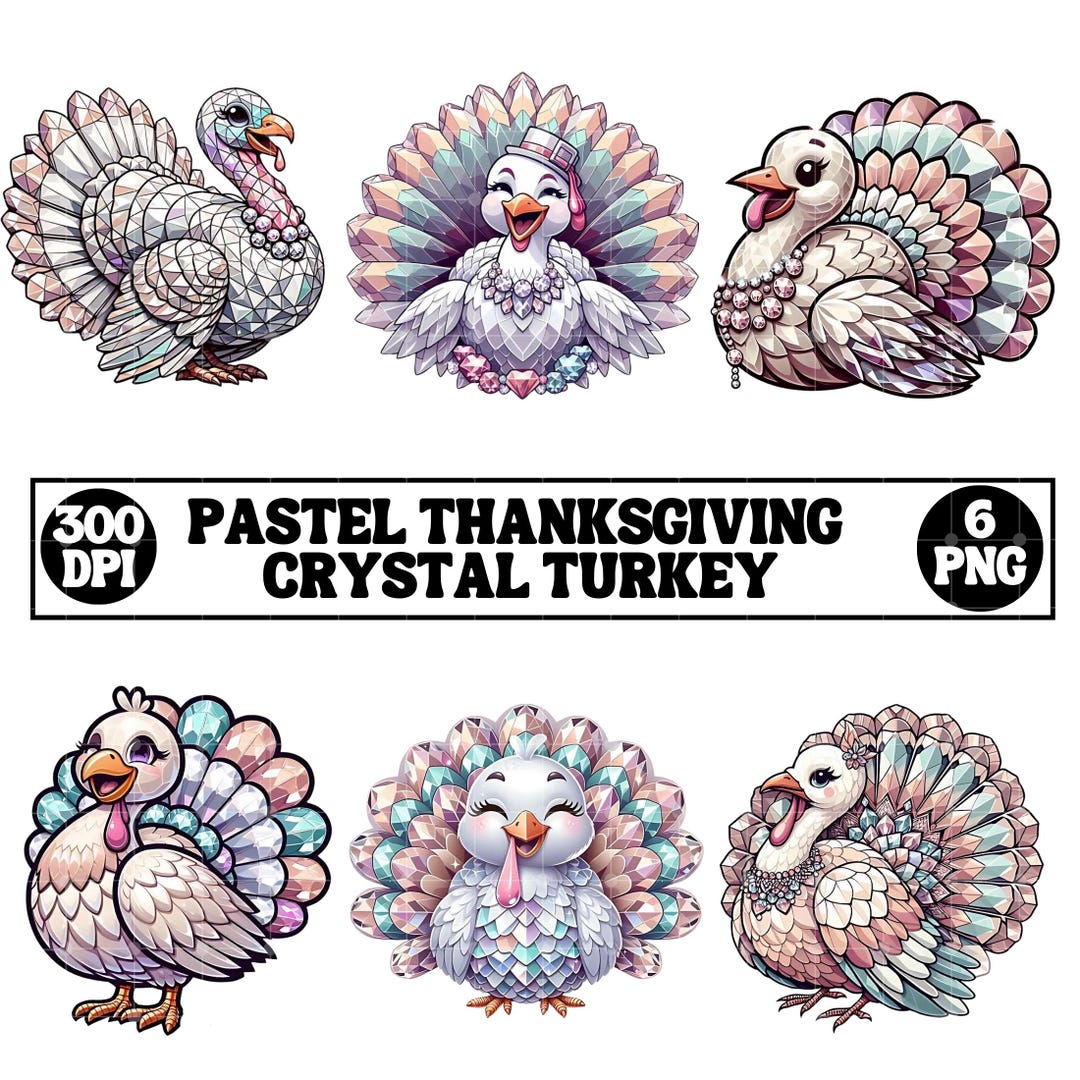Pastel Thanksgiving Turkey Clipart Set | 6 High Resolution Pngs 300 DPI ...