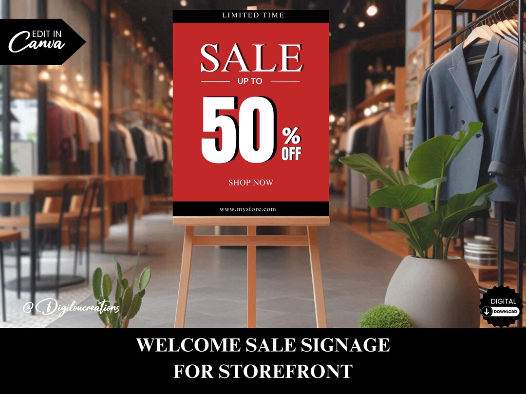 Business Welcome Sale Sign for Storefront, Retail Welcome Sale Sign ...