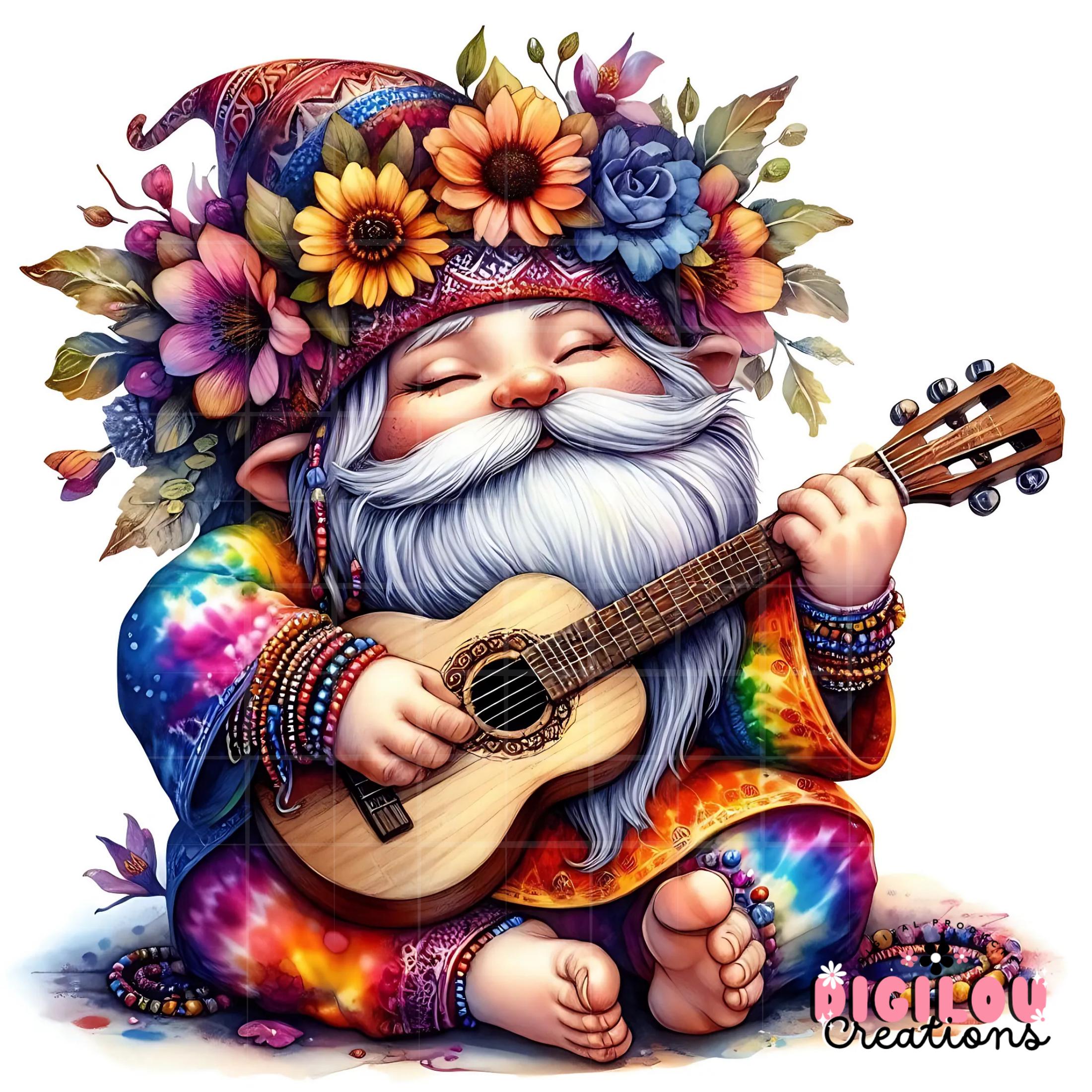 Groovy Hippie Gnome Clipart, 10 High-quality Jpegs, Watercolor Groovy ...