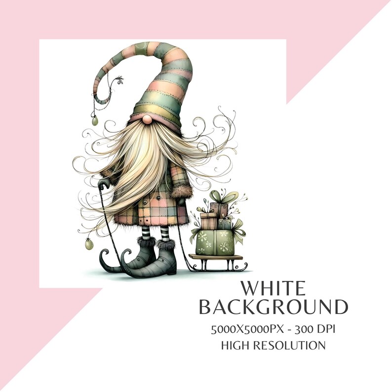 Watercolor Christmas Gnome Clipart: Santa Holiday Designs (digital ...
