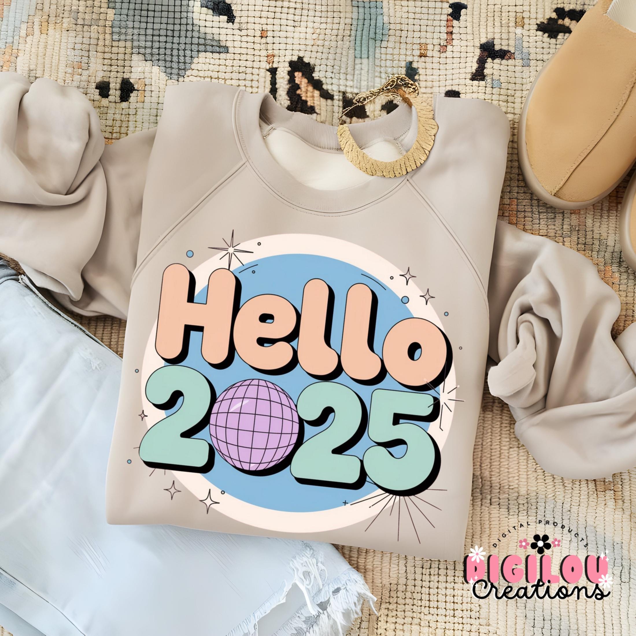 Hello 2025 PNG Clipart | Happy New Year Retro Design | Commercial Use ...