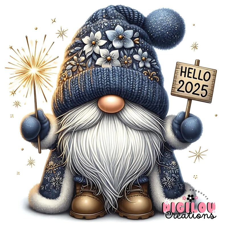Watercolor Winter Gnome New Year Clipart 10 High-quality 300 DPI Jpegs ...