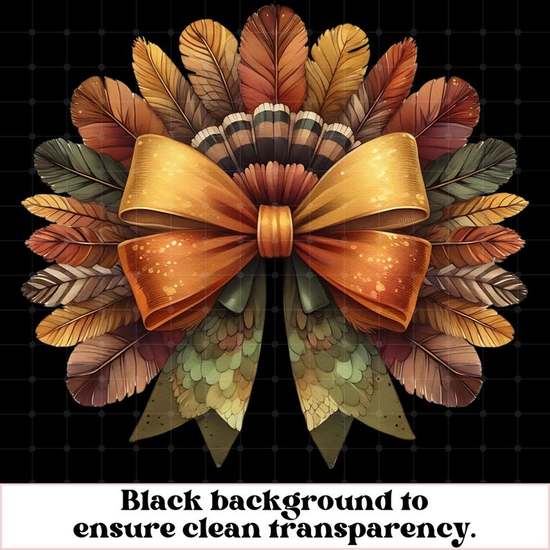 Thanksgiving Turkey Coquette Bow PNG Autumn Sublimation Design for Fall ...