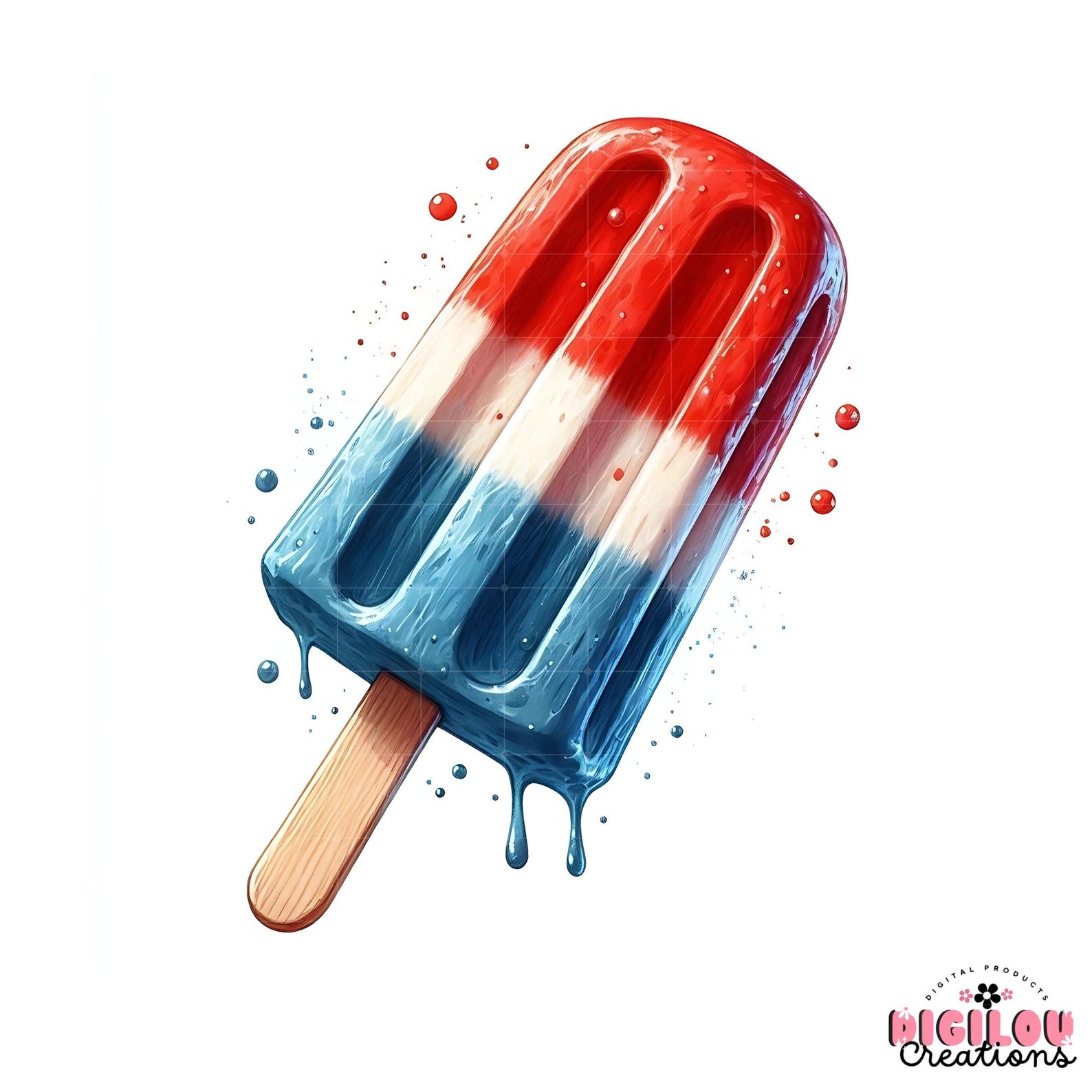 4th of July Popsicle Clipart Bundle – 10 Watercolor Patriotic Summer ...