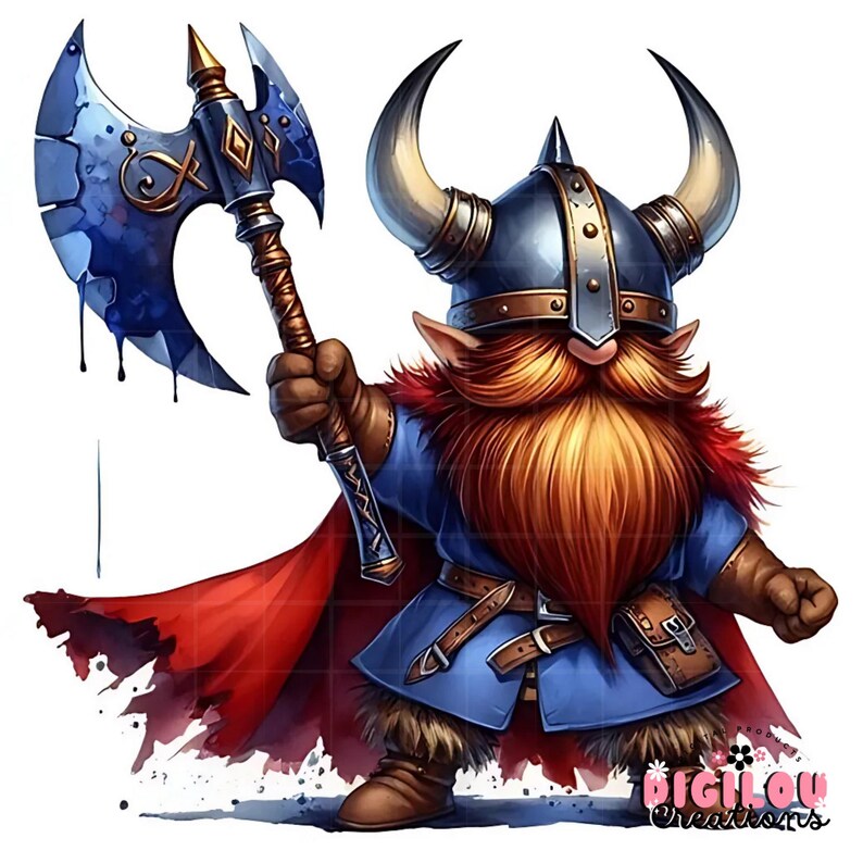 Viking Gnome Clipart - Mythology Gnome Art, 10 High-quality Jpegs ...