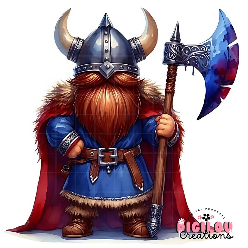 Viking Gnome Clipart - Mythology Gnome Art, 10 High-quality Jpegs ...