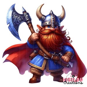 Viking Gnome Clipart - Mythology Gnome Art, 10 High-quality Jpegs ...