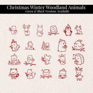 Christmas Hand Drawn Doodle PNG Clipart Bundle Festive Line Art ...
