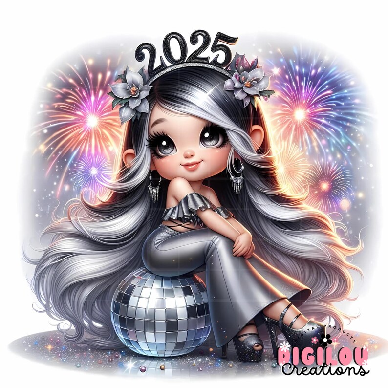 Gnome Disco Ball 2025 Clipart 10 High-quality 300 DPI Jpegs Whimsical ...