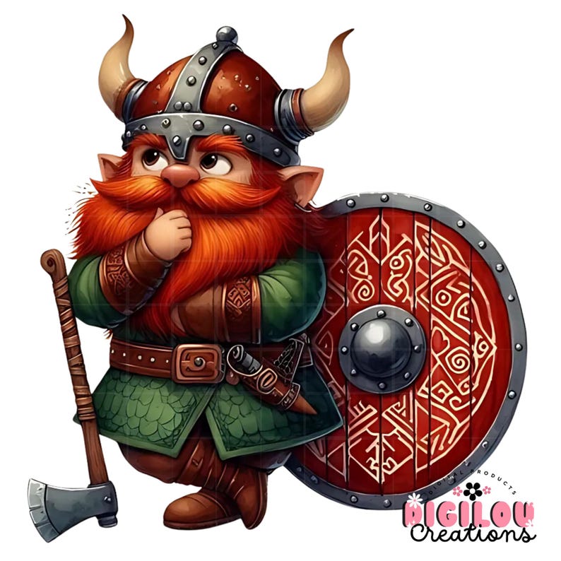 Viking Gnome Clipart, Mythological Norse Gnome, 10 High-res Jpegs ...