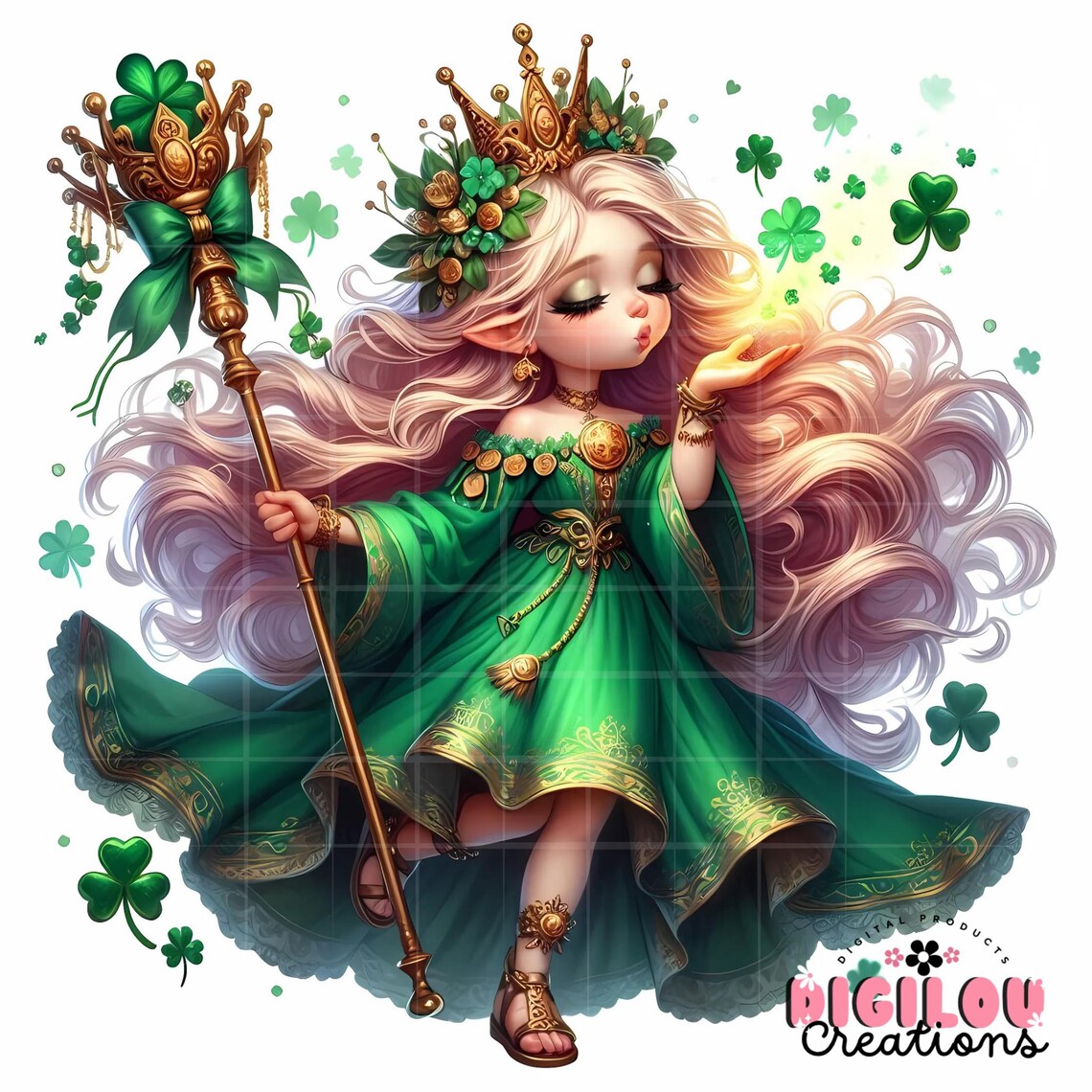 Saint Patrick Day Clipart | Irish Princess Gnomes | 10 High- Quality ...