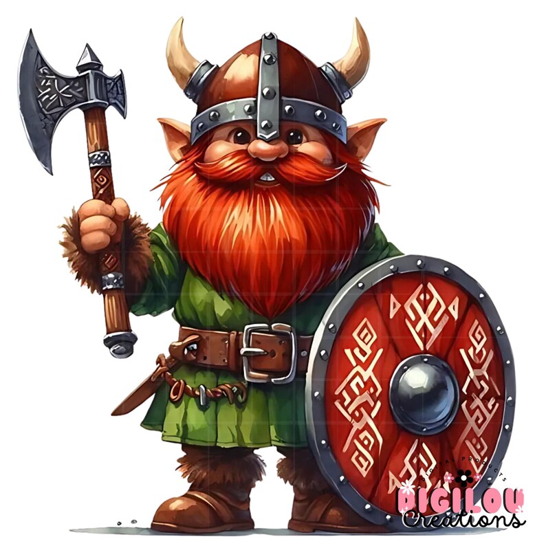 Viking Gnome Clipart, Mythological Norse Gnome, 10 High-res Jpegs ...