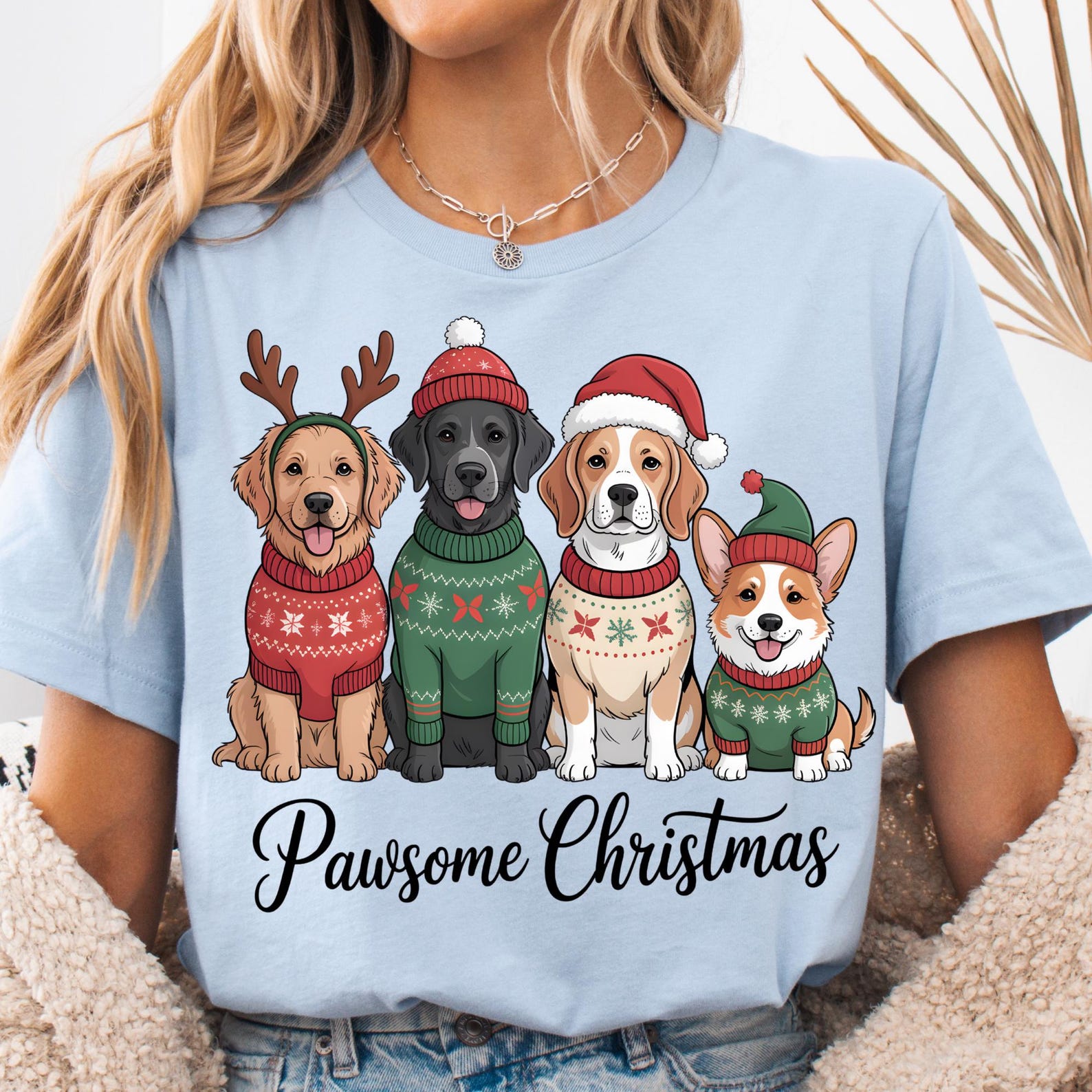 Pawsome Christmas Dog PNG Clipart: Holiday Pet Sublimation Design ...