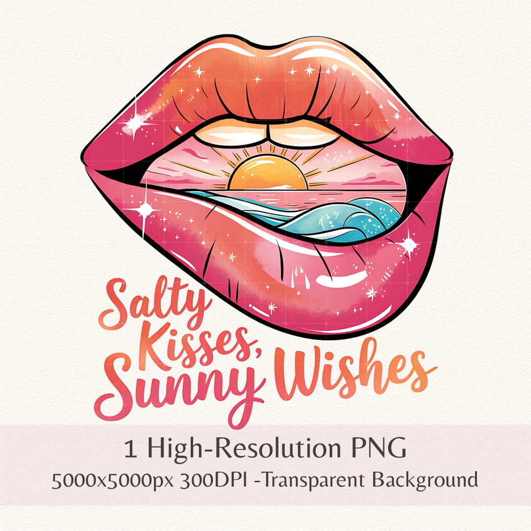 Summer Sunset Beach Lips PNG, Sunkissed Png, Beach Babe Aesthetic Png ...