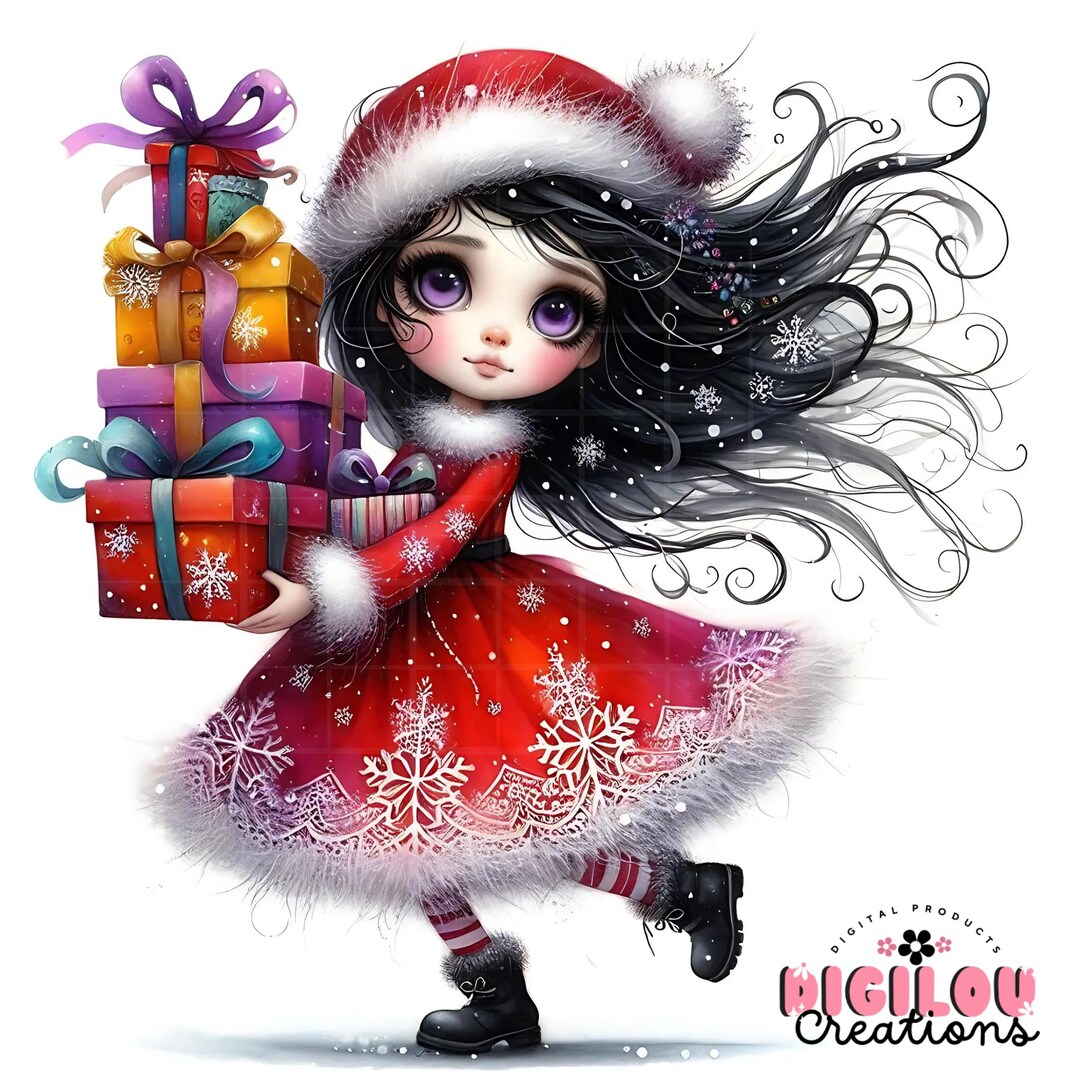 Watercolor Winter Girl Clipart 10 High-quality 300 DPI Jpegs Whimsical ...