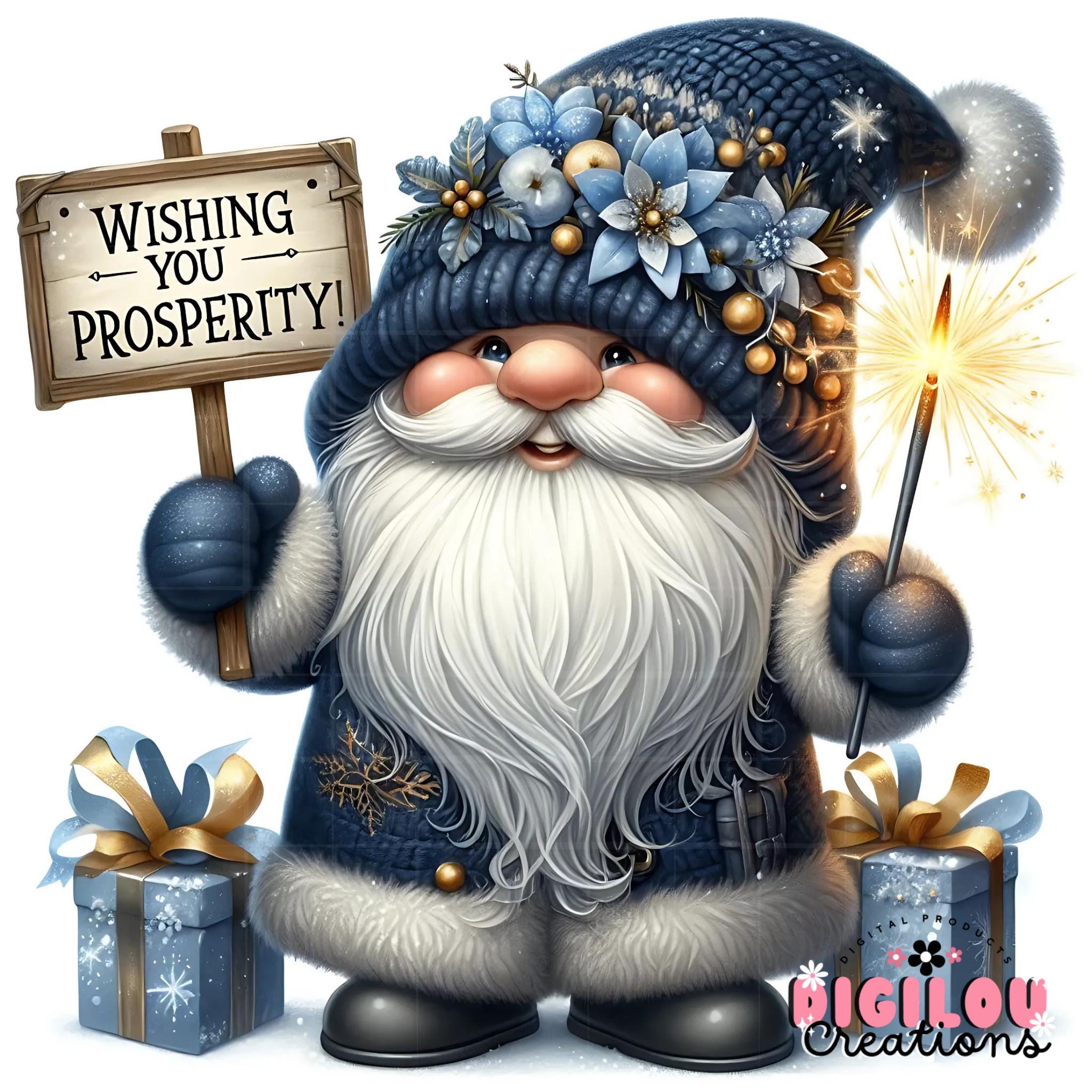 Watercolor Winter Gnome New Year Clipart 10 High-quality 300 DPI Jpegs ...