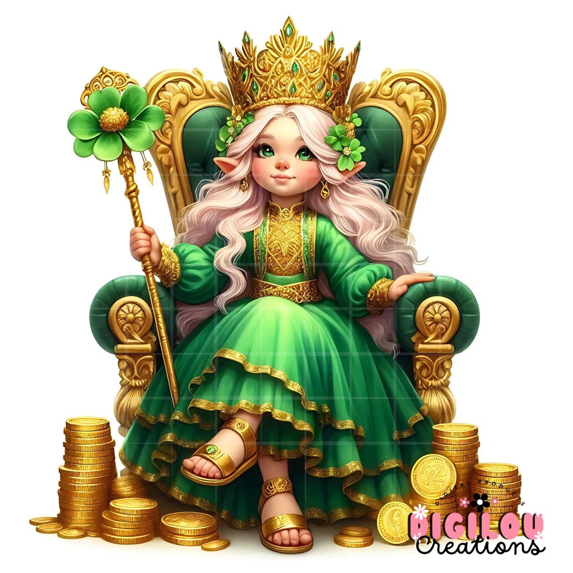Saint Patrick Day Clipart | Irish Princess Gnomes | 10 High- Quality ...