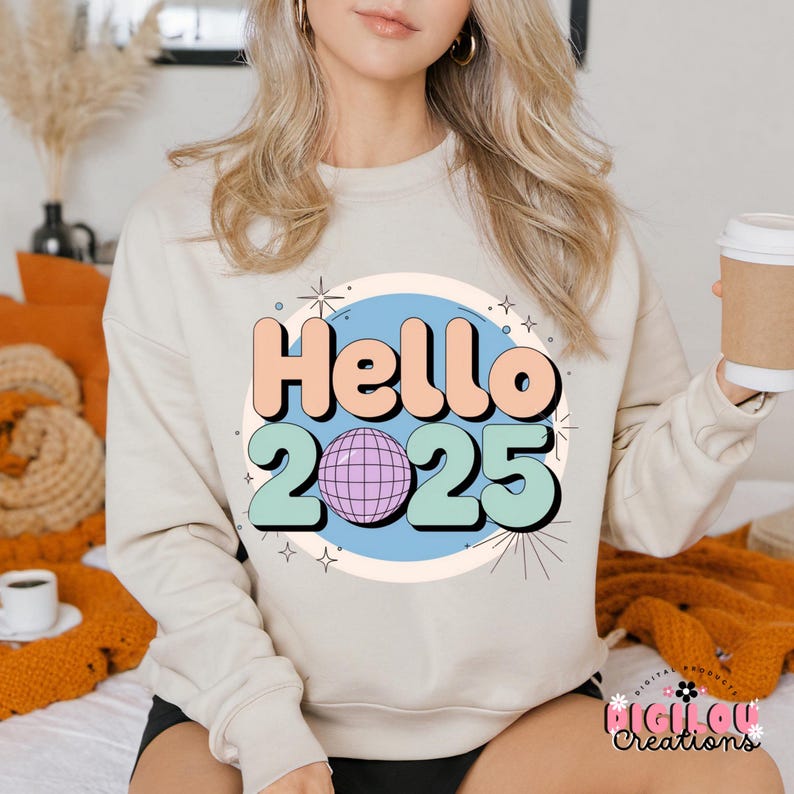 Hello 2025 PNG Clipart | Happy New Year Retro Design | Commercial Use ...