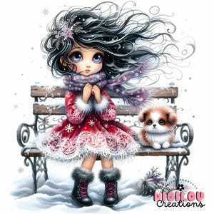 Watercolor Winter Girl Clipart 10 High-quality 300 DPI Jpegs Whimsical ...
