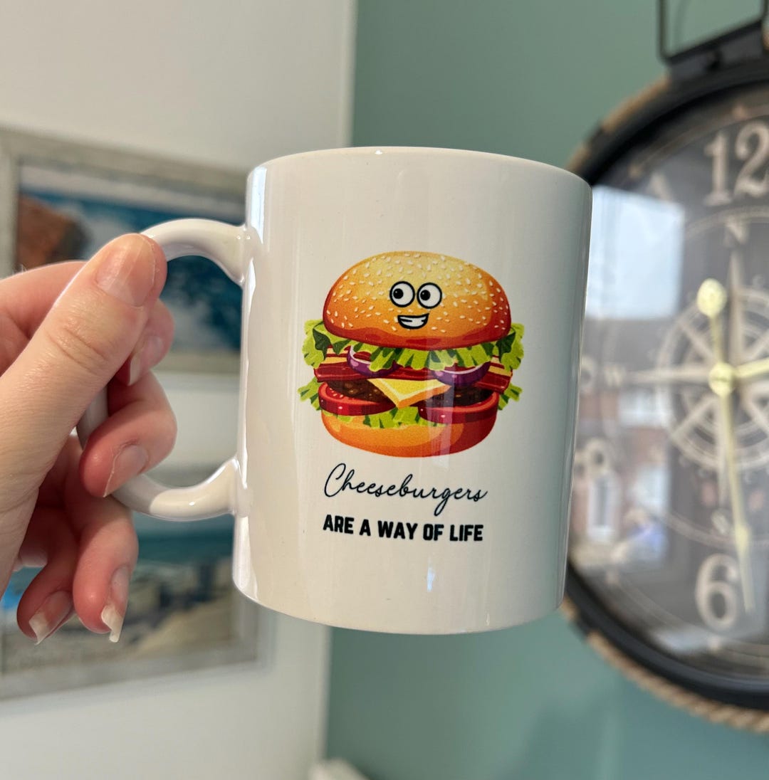 Funny Cheeseburger Mug | Tea or Coffee | 11oz | Office Gift | Ceramic ...