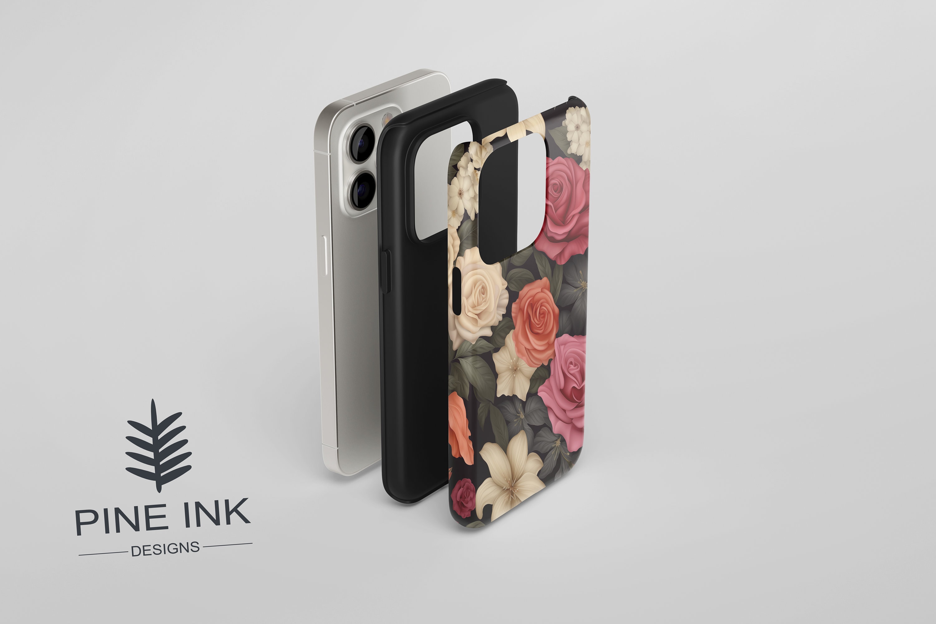 Hyper-realistic Roses & Flowers on Black Premium Custom Phone Case - Etsy