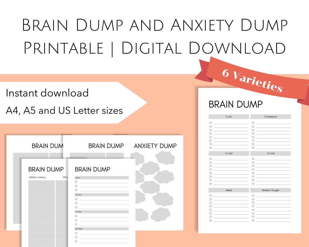 Brain Dump ADHD Brain Dump Brain Dump Template Organize Your Thought ...