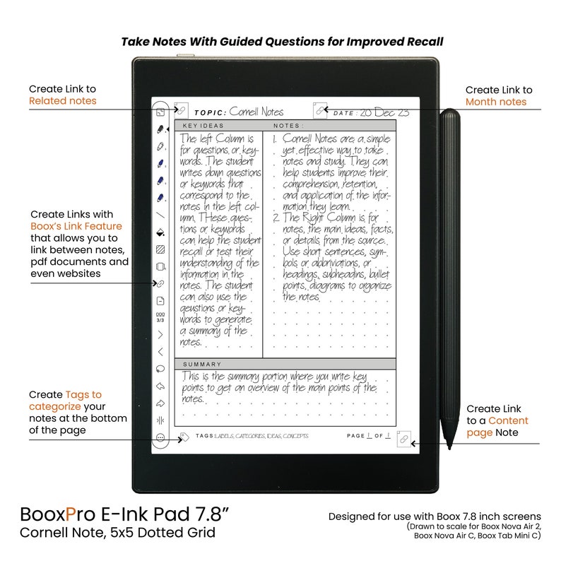 Onyx Boox 22-in-1 E-ink Pad Bundle Dynamic PNG Custom Templates for 7.8 ...