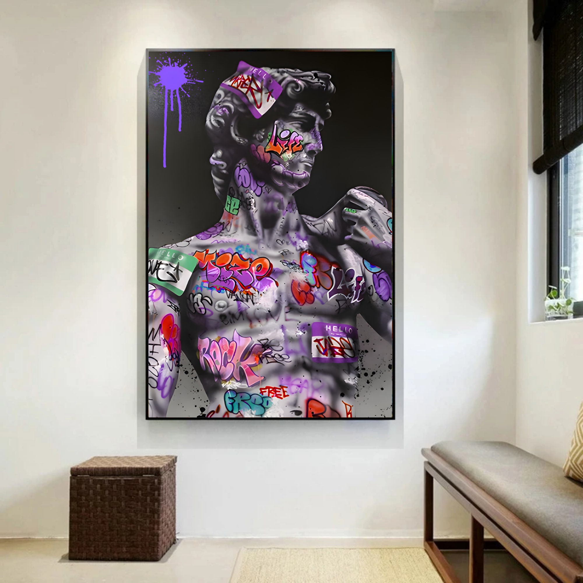 Wall Art Set of 6,graffiti Poster,street Pop Art,framed Print,printed ...