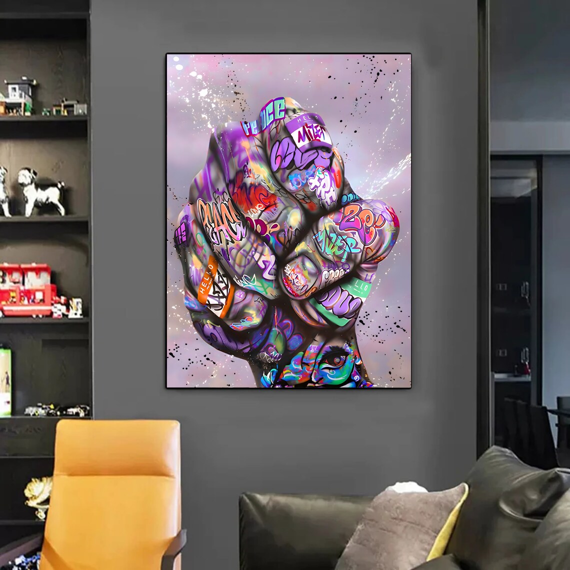 Wall Art Set of 6,graffiti Poster,street Pop Art,framed Print,printed ...