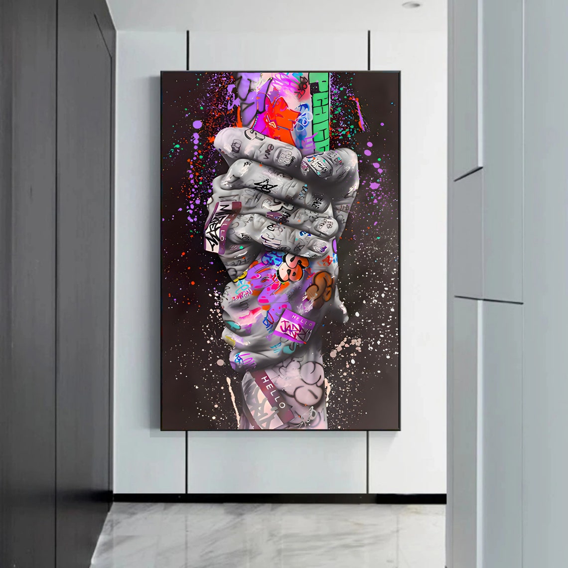 Wall Art Set of 6,graffiti Poster,street Pop Art,framed Print,printed ...