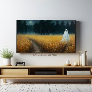 Spooky Halloween Frame Tv Art Set, Spooky Ghosts Tv Art, Fall Landscape ...