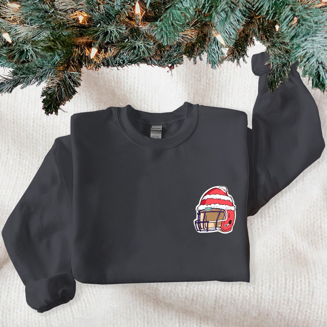 Christmas Football Santa Hat Sweatshirt, Sports Xmas Tee, Funny ...