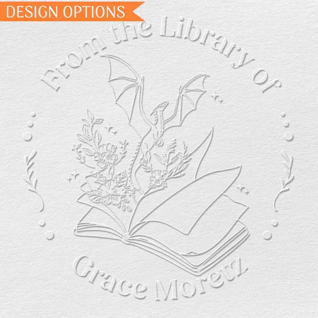 Flying Dragon Custom Embosser From the Library of Ex Libris Book Stamp ...