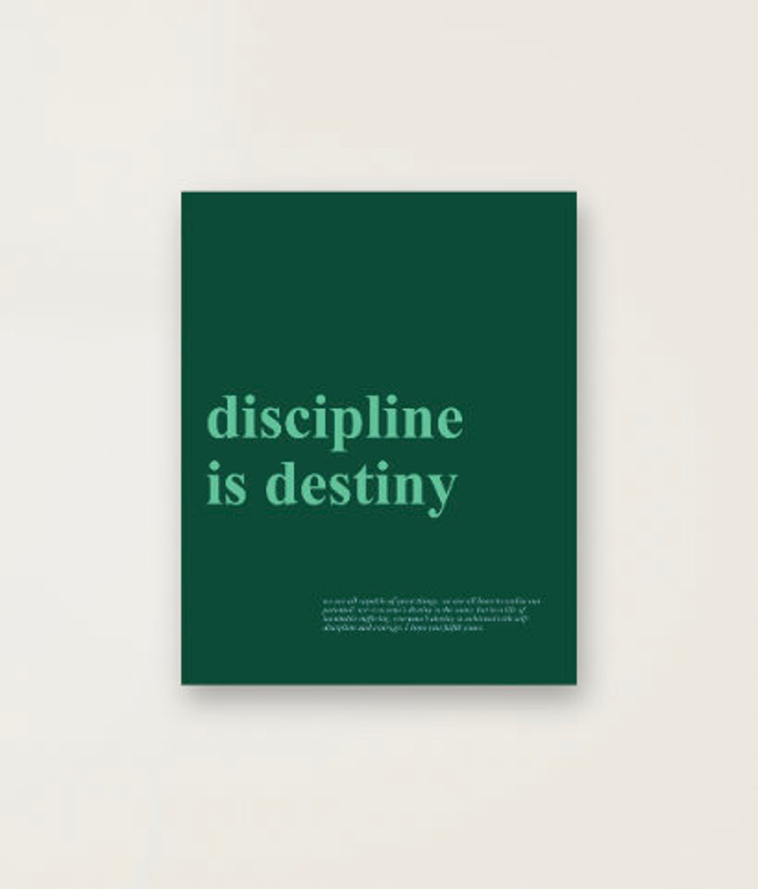 The Wall Wisdom Poster: Discipline is Destiny - Etsy