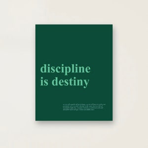 The Wall Wisdom Poster: Discipline is Destiny - Etsy
