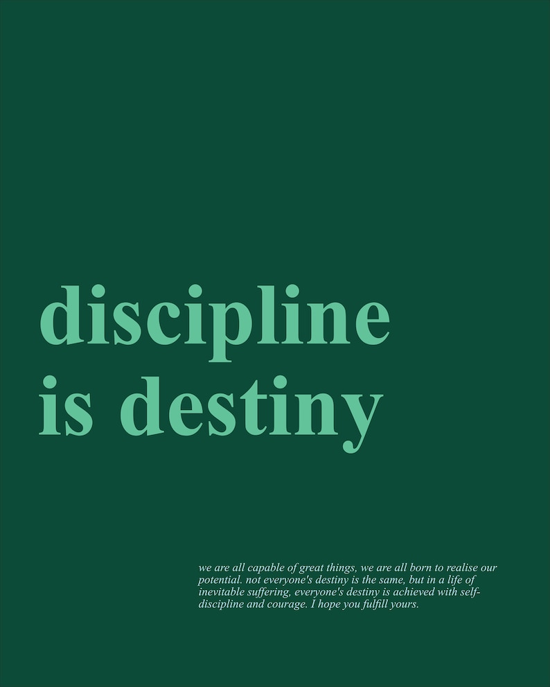 The Wall Wisdom Poster: Discipline is Destiny - Etsy