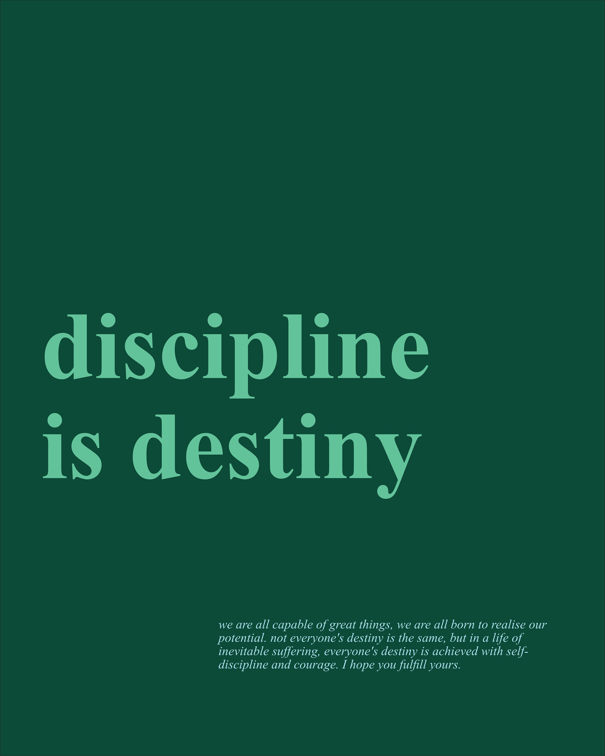The Wall Wisdom Poster: Discipline is Destiny - Etsy