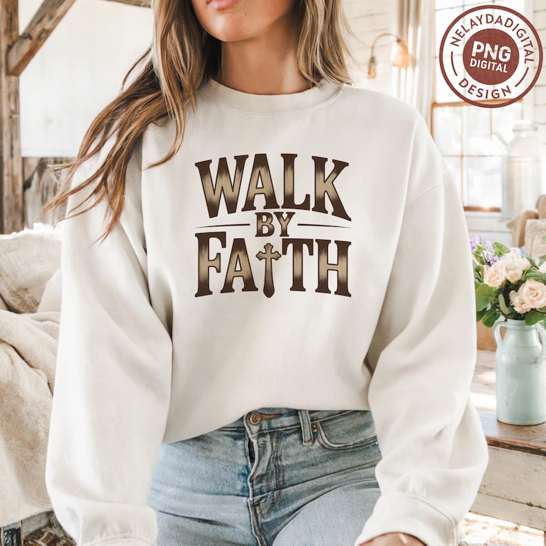 Walk by Faith Christian Quote PNG SVG | Non-transparent Motivational ...