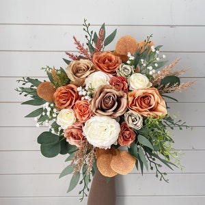 Wedding Bouquet, Orange Bridal Bouquet, Terracotta Wedding Bouquet ...