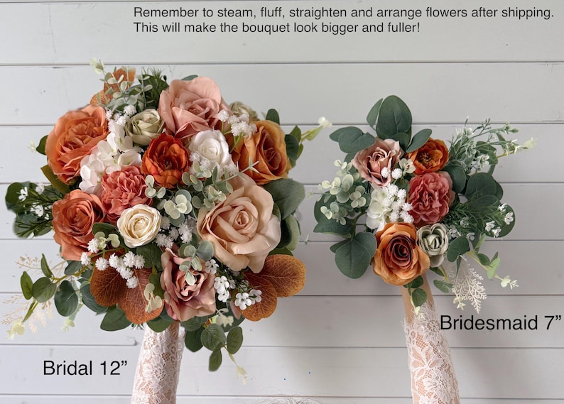 Terracotta Wedding Bouquet, Bridal Bouquet, Orange Bridal Bouquet ...