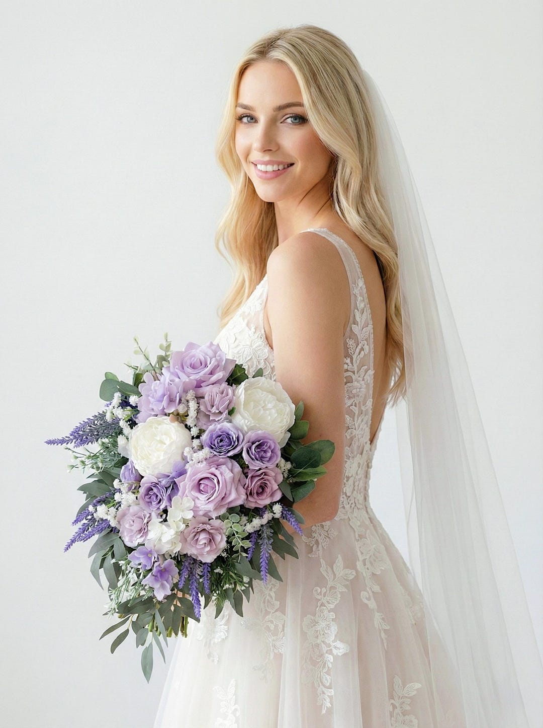 Cascading Bouquet, Lilac Bridal Bouquet, Bridal Bouquet, Wedding ...