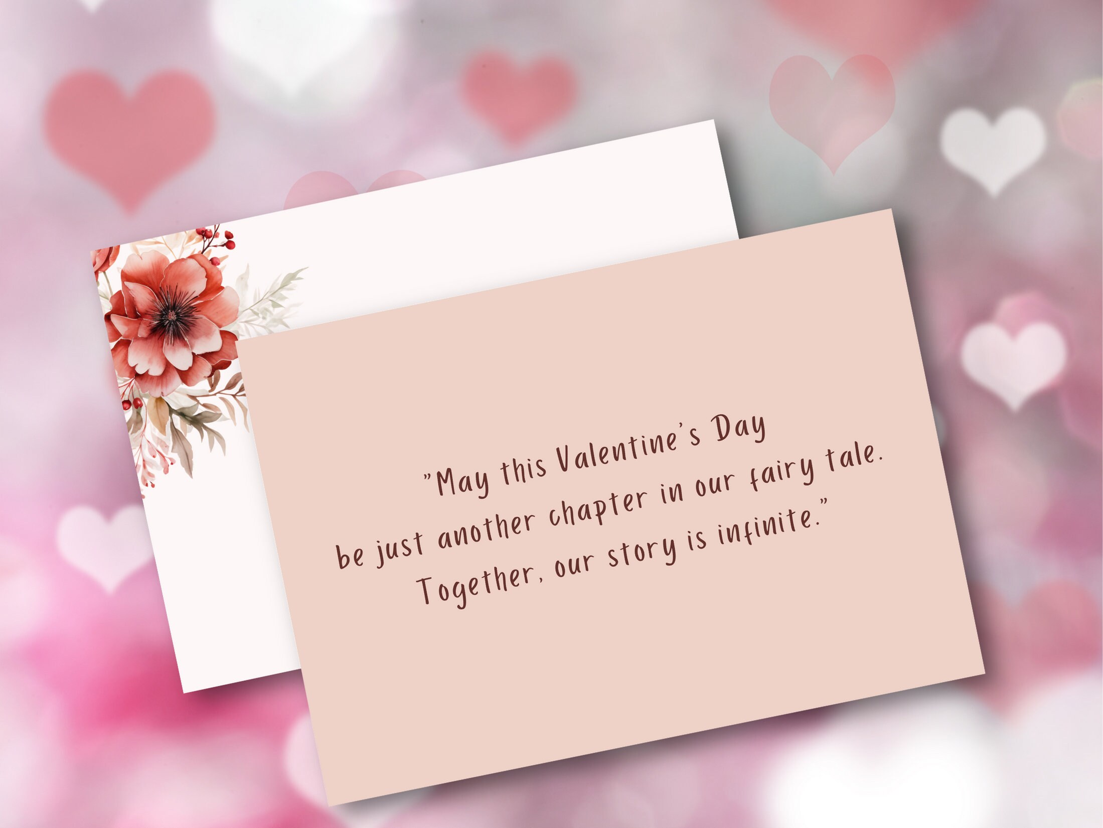 Editable Valentine Card, Printable Valentine Card, Day Flower Theme ...