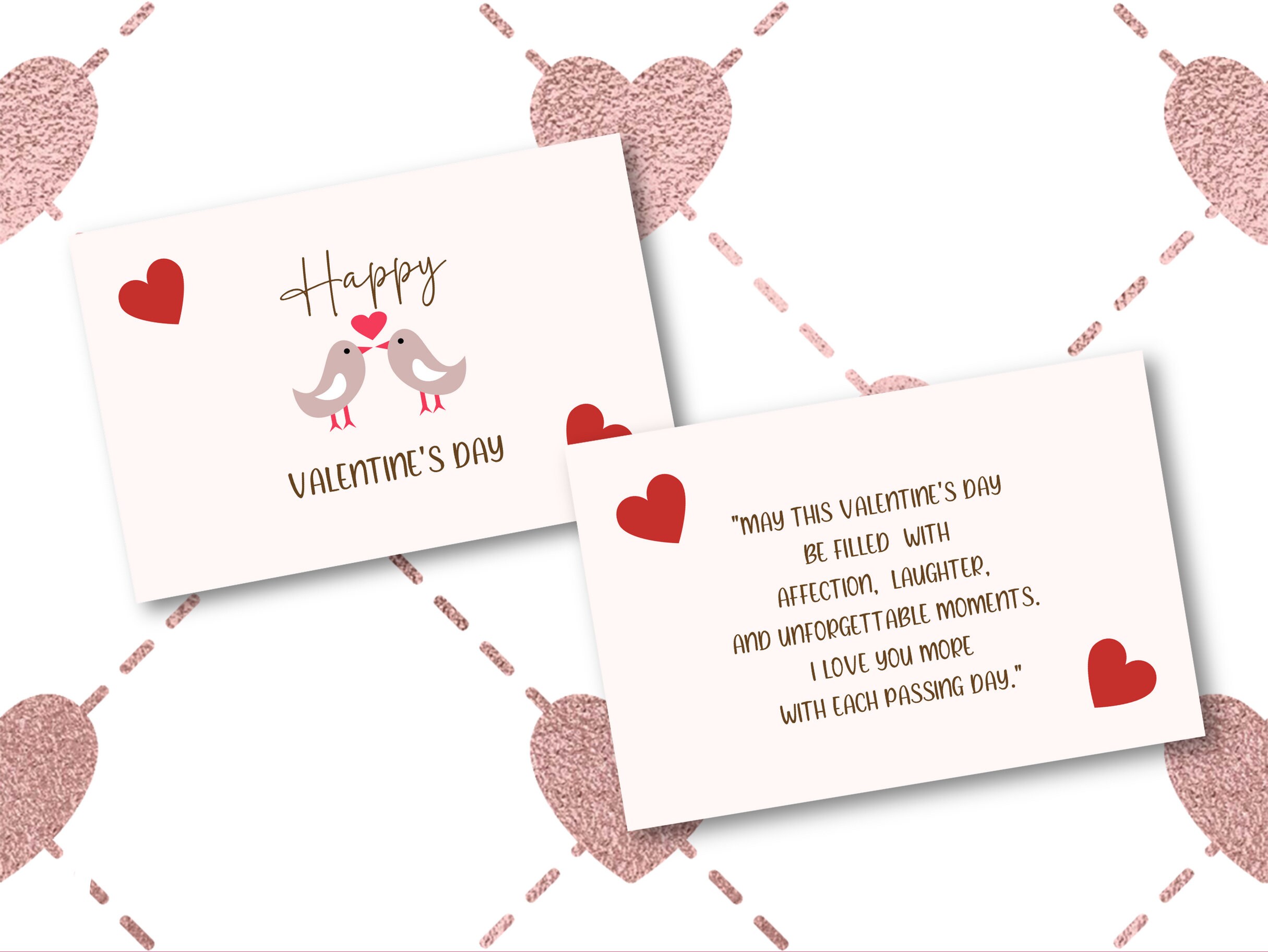 Editable Valentine Card, Printable Valentine Card, Day Bird Heart Theme ...
