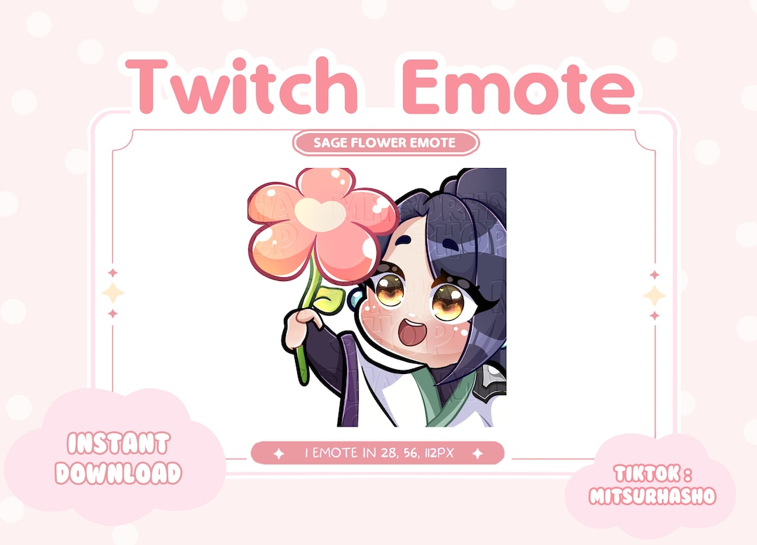 Valorant Cute Flower Sage Emote for Twitch Kawaii Wise Emote Valorant ...