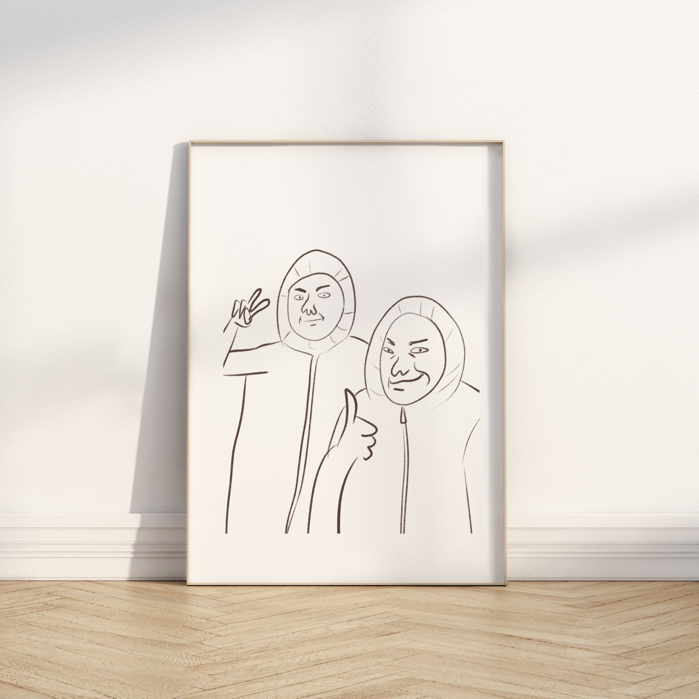 Custom Bad Portrait Lineart Ugly Drawing Custom Framed Bad Portrait ...